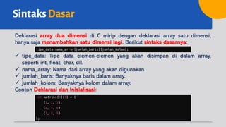 Dasar-Dasar Pemrograman - 9 Array & Struct | PPT