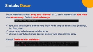 Dasar-Dasar Pemrograman - 9 Array & Struct | PPT