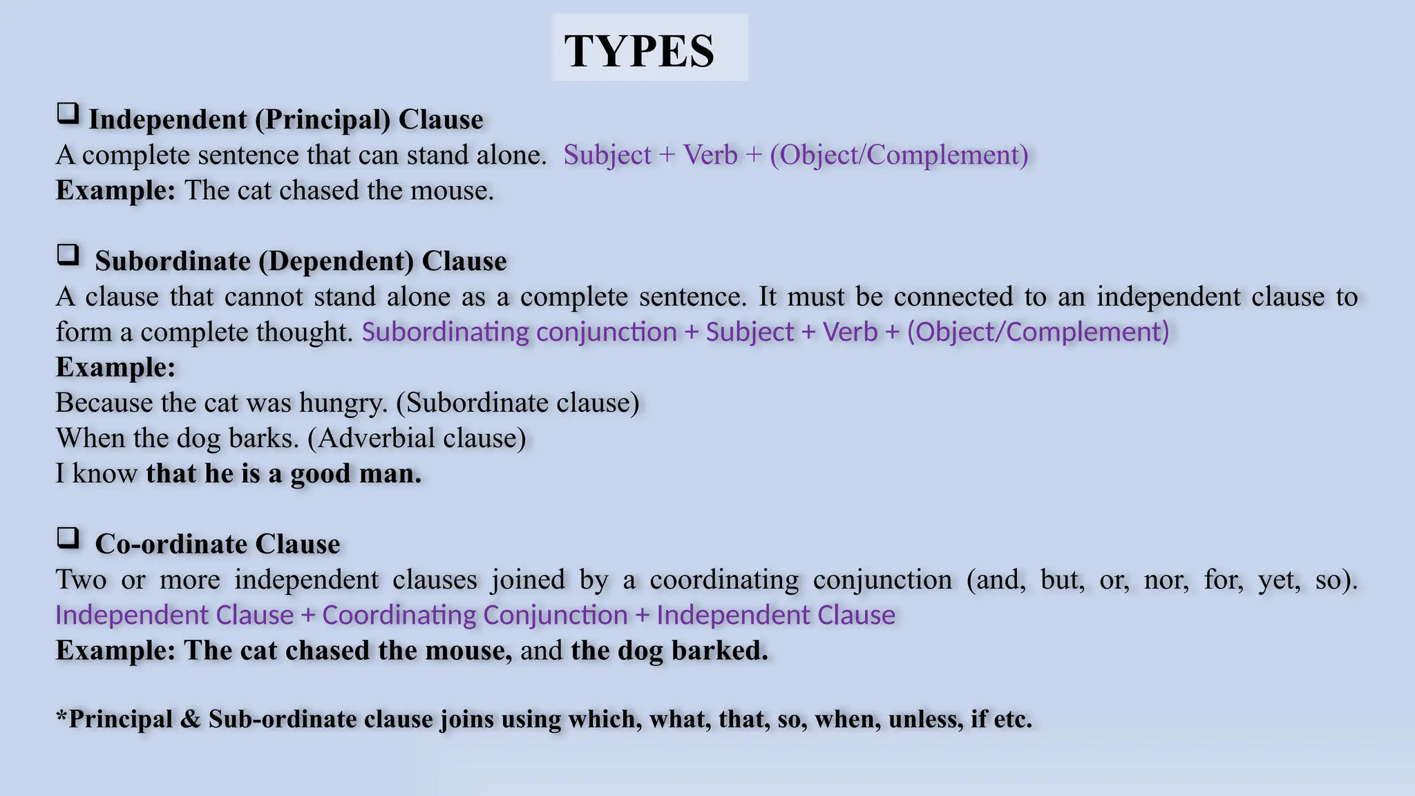 The Clauses and Phrases : Grammar | PPT