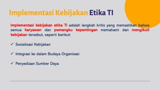 Etika Profesi TI - 9 Etika Dalam Organisasi Berbasis TI | PDF
