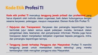 Etika Profesi TI - 9 Etika Dalam Organisasi Berbasis TI | PDF