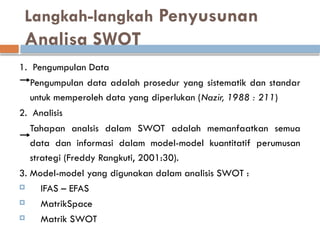 Analisis Matrik SWOT IFAS EFAS dan SPACE | PPTX