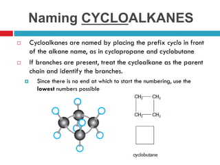 Naming Organic Compounds, Alkanes, and CycloAlkanes | PDF
