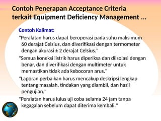 Equipment Deficiency Management_Training *ASSET INTEGRITY MANAGEMENT ...