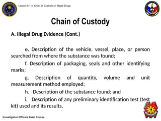 Chain of Custody in Illegal Drugs (RA 9165) | PPTX