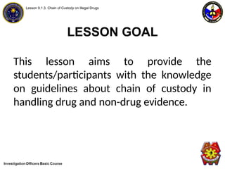 Chain of Custody in Illegal Drugs (RA 9165) | PPTX