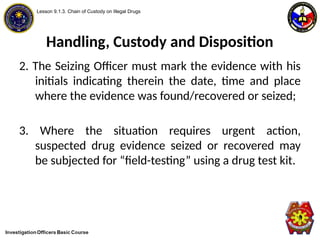 Chain of Custody in Illegal Drugs (RA 9165) | PPTX