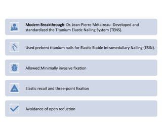 Titanium elastic nailing system overview | PPTX