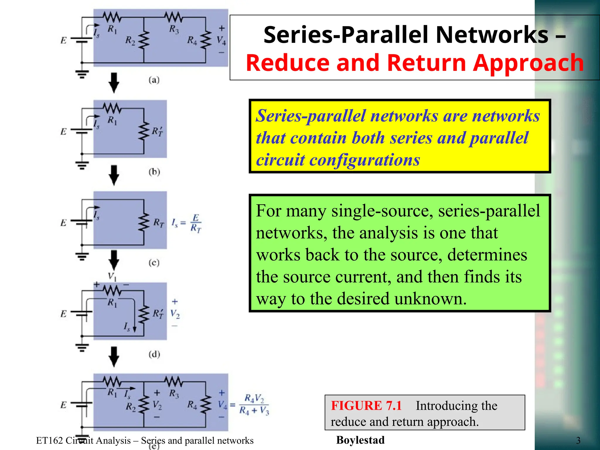 Series and Parallel Networks Reduce and Return Approach | PPT