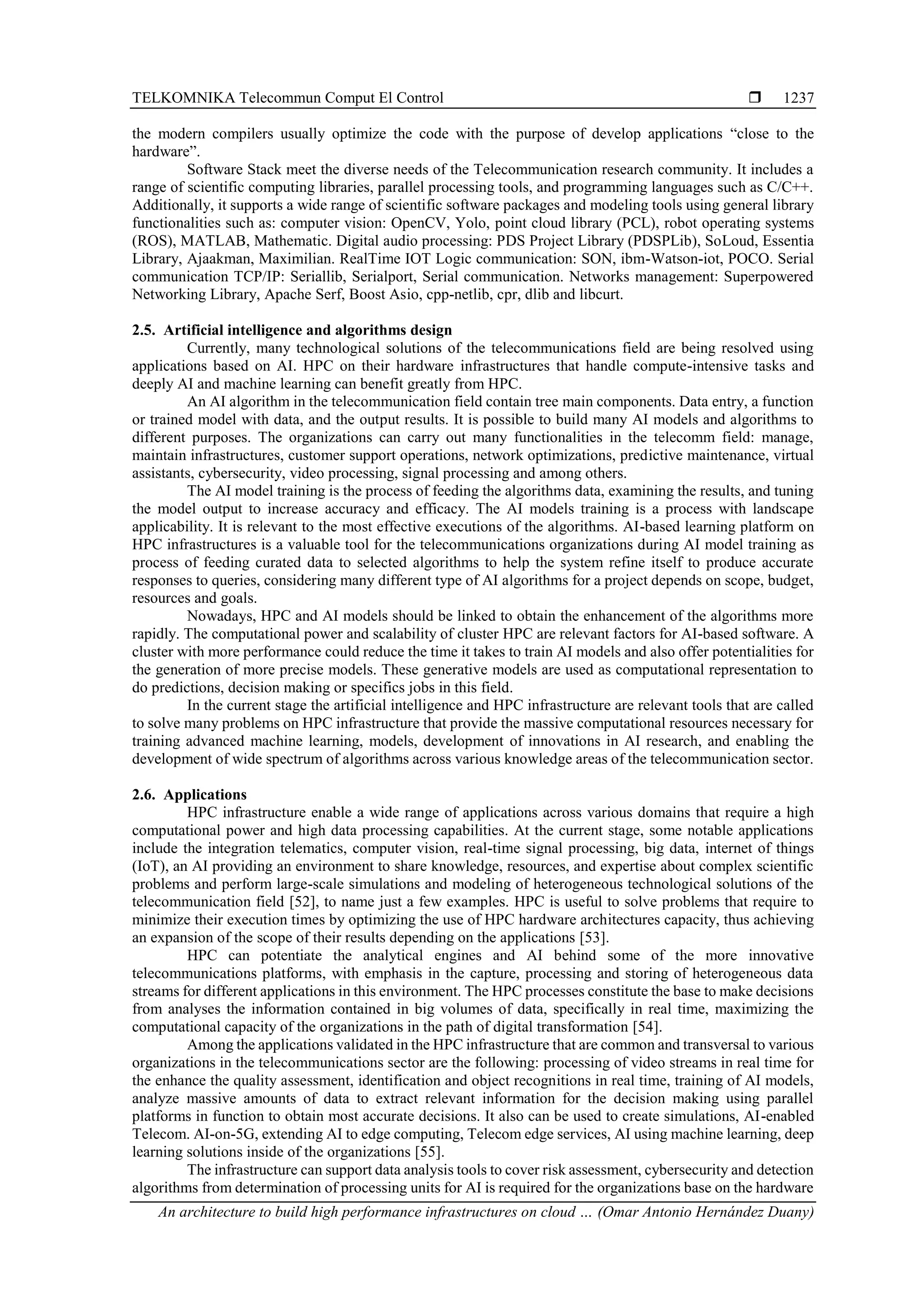 An architecture to build high performance infrastructures on cloud computing for ...