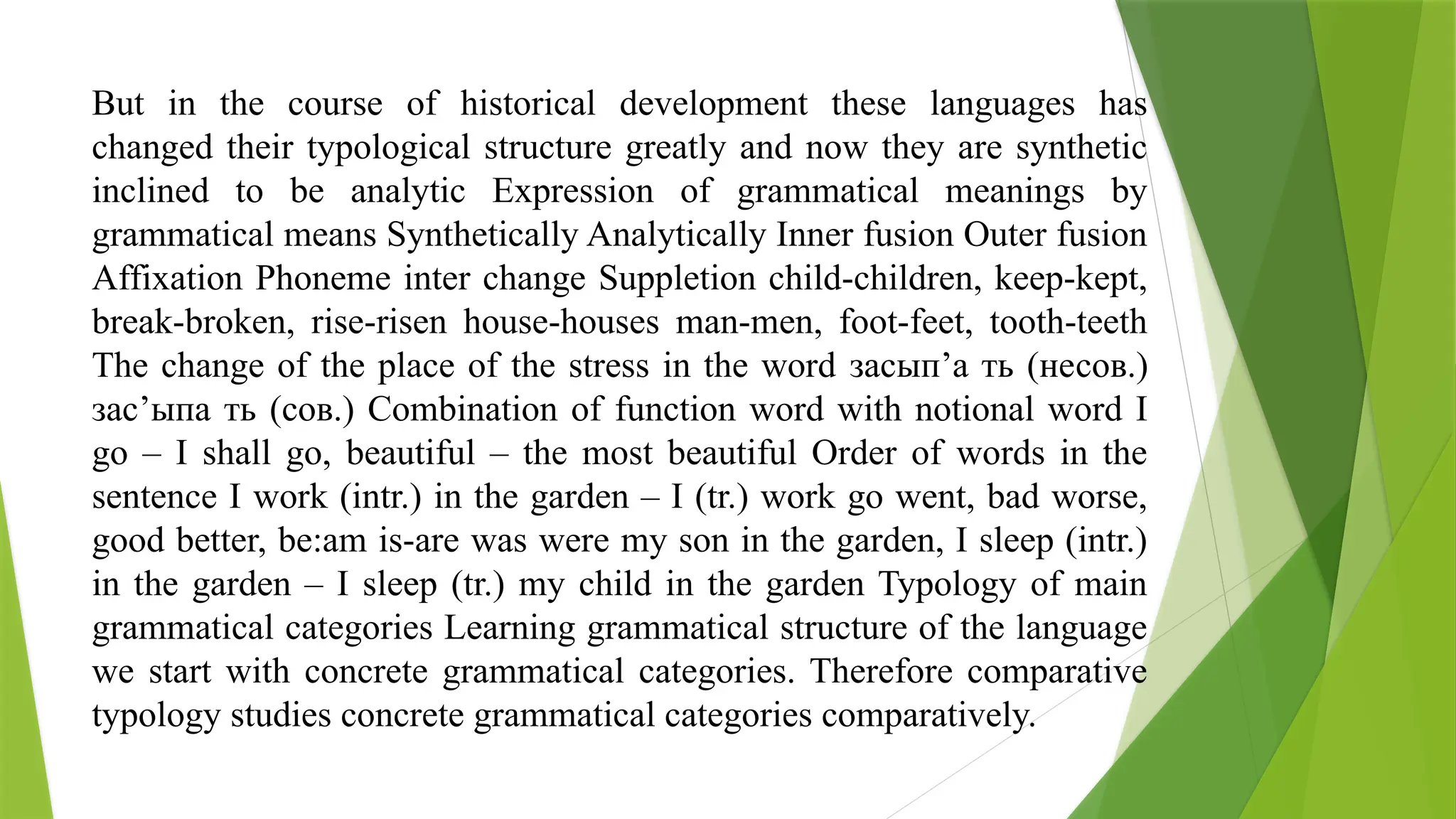 9. TYPOLOGY OF GRAMMATICAL description and uses | PPTX