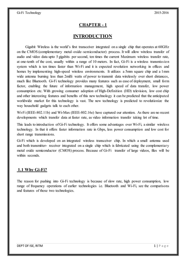 Report on Gi-Fi | PDF