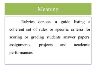 Power point presentation RUBRICS........ | PDF