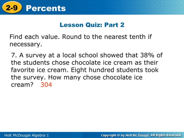 Algebra 1. Percent.decimals review | PPT