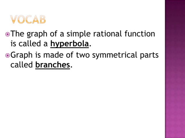 9.2 graphing simple rational functions | PPT
