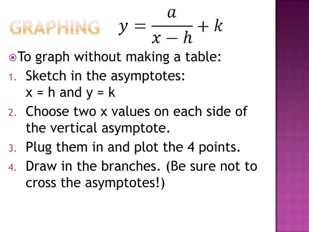 9.2 graphing simple rational functions | PPT
