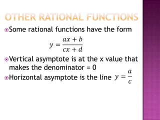9.2 graphing simple rational functions | PPT
