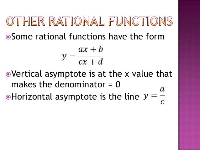 9.2 graphing simple rational functions