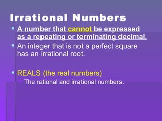 9.2 rational and irrational numbers day 1 | PPT