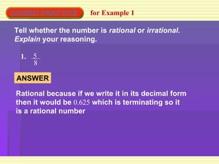 9.2 Rational And Irrational Numbers Day 1 | Ppt
