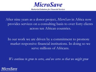 9.30.09 Micro Save Presentation | PDF