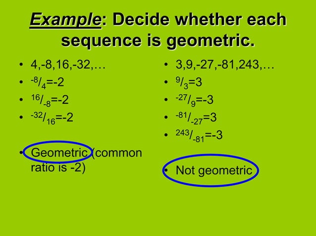 Definition and Examples of Geometric Sequence and Series ppt | PPT ...