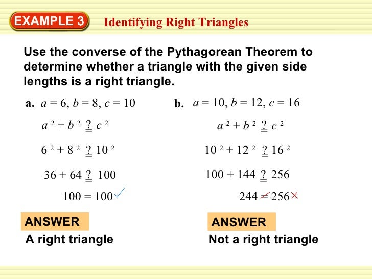 Identifying Parts Of A Triangle Pythagorean Theorem