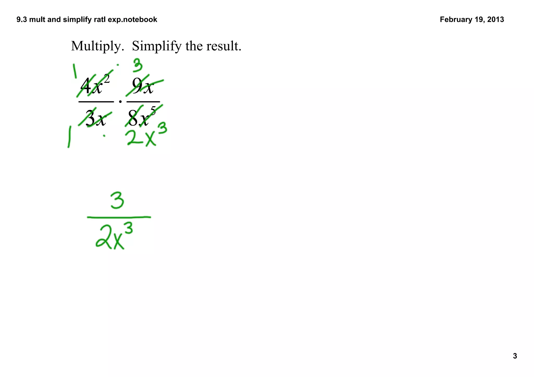 9.3 simplify and multiply rational expressions | PDF