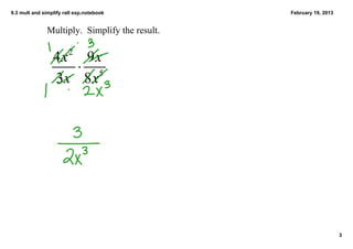 9.3 simplify and multiply rational expressions | PDF