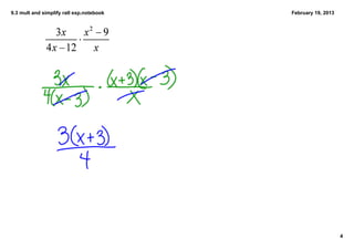 9.3 simplify and multiply rational expressions | PDF