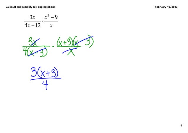 9.3 simplify and multiply rational expressions | PDF