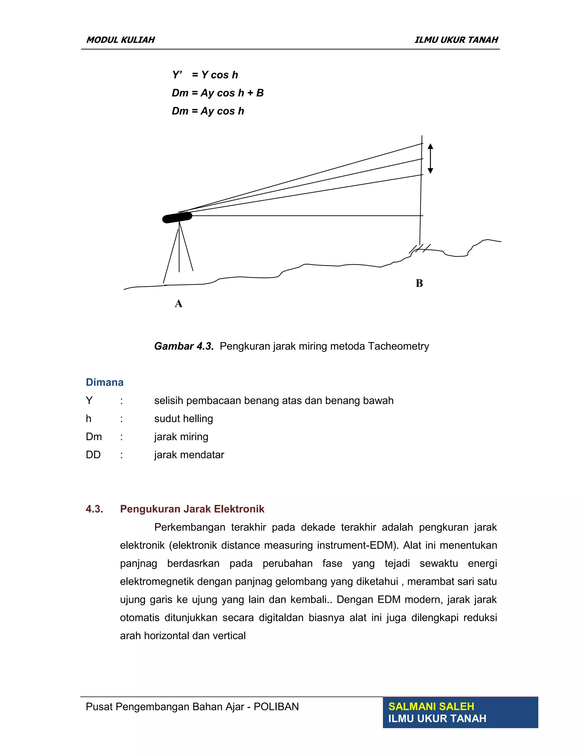 pengkuran jarak dan sudut (ilmu ukur tanah) | PDF