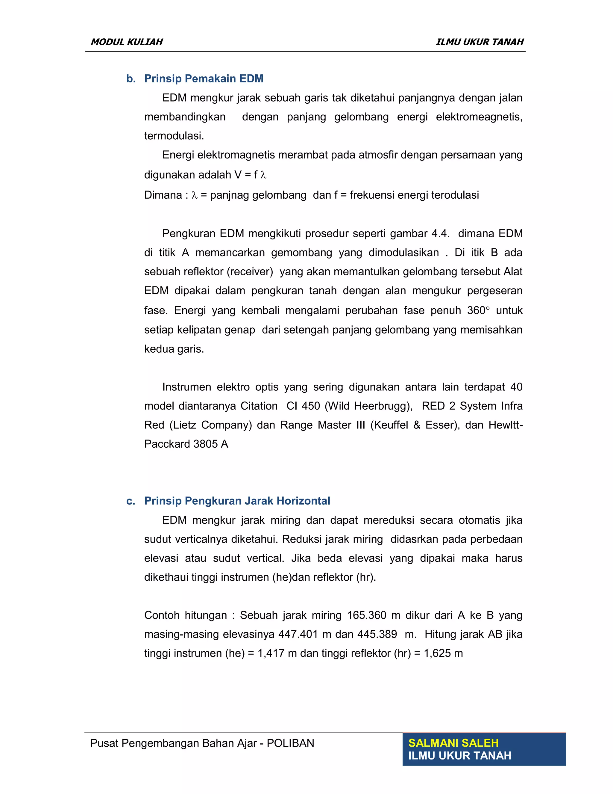 pengkuran jarak dan sudut (ilmu ukur tanah) | PDF