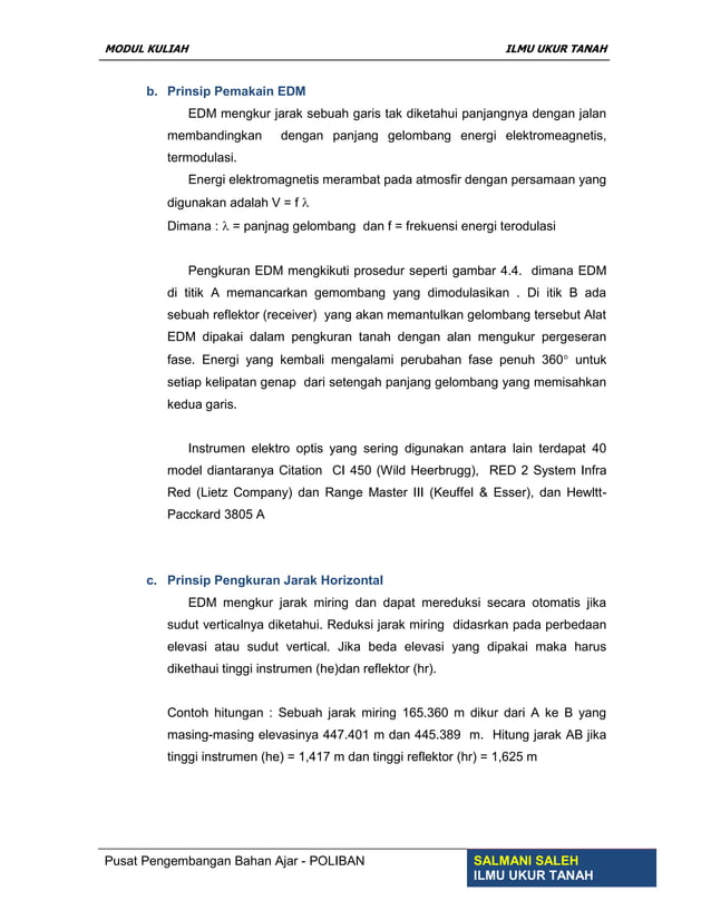 pengkuran jarak dan sudut (ilmu ukur tanah) | PDF