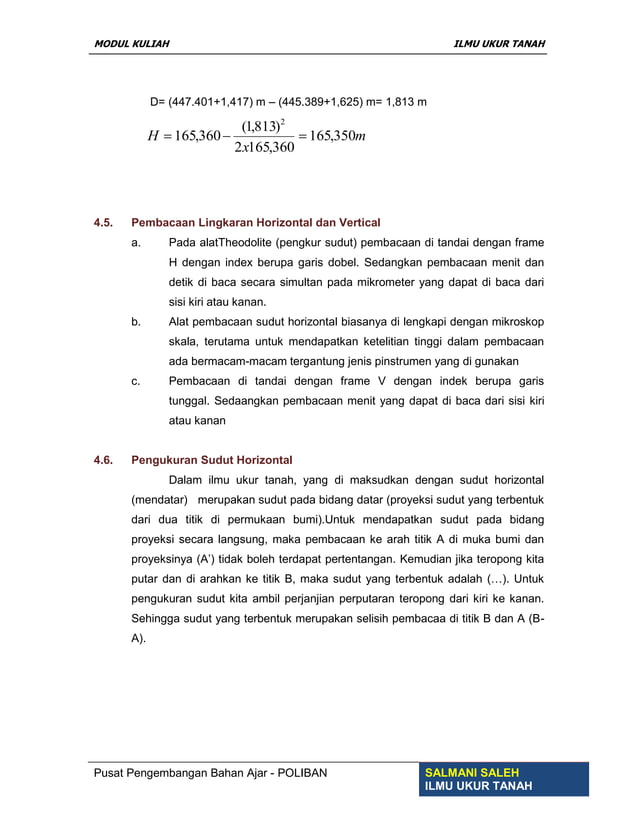 pengkuran jarak dan sudut (ilmu ukur tanah) | PDF
