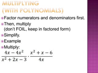 9.4 multiplying and dividing rational expressions | PPTX
