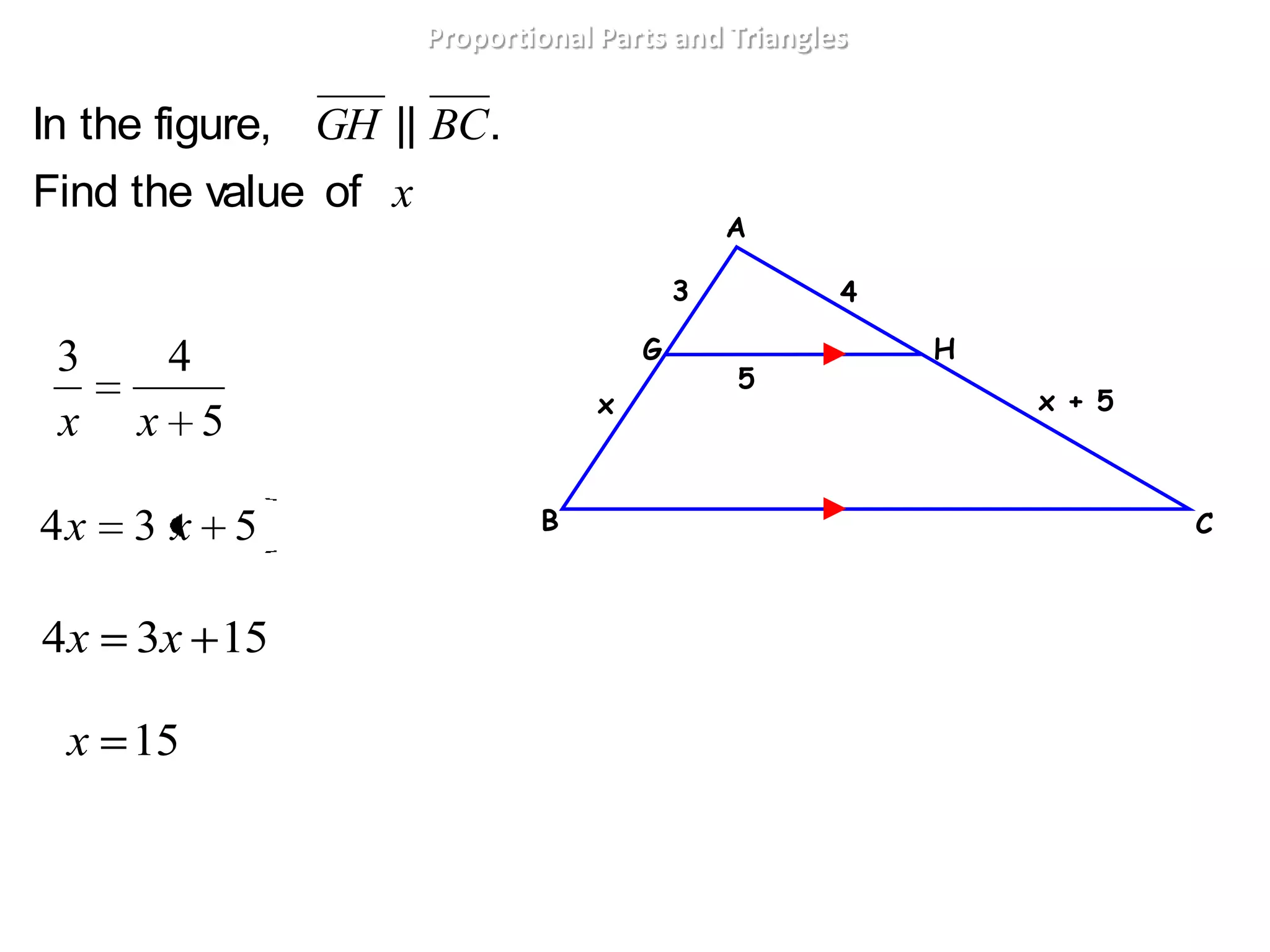 9.4 proportional parts and triangles lesson | PPTX