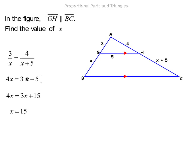 9.4 proportional parts and triangles lesson | PPTX