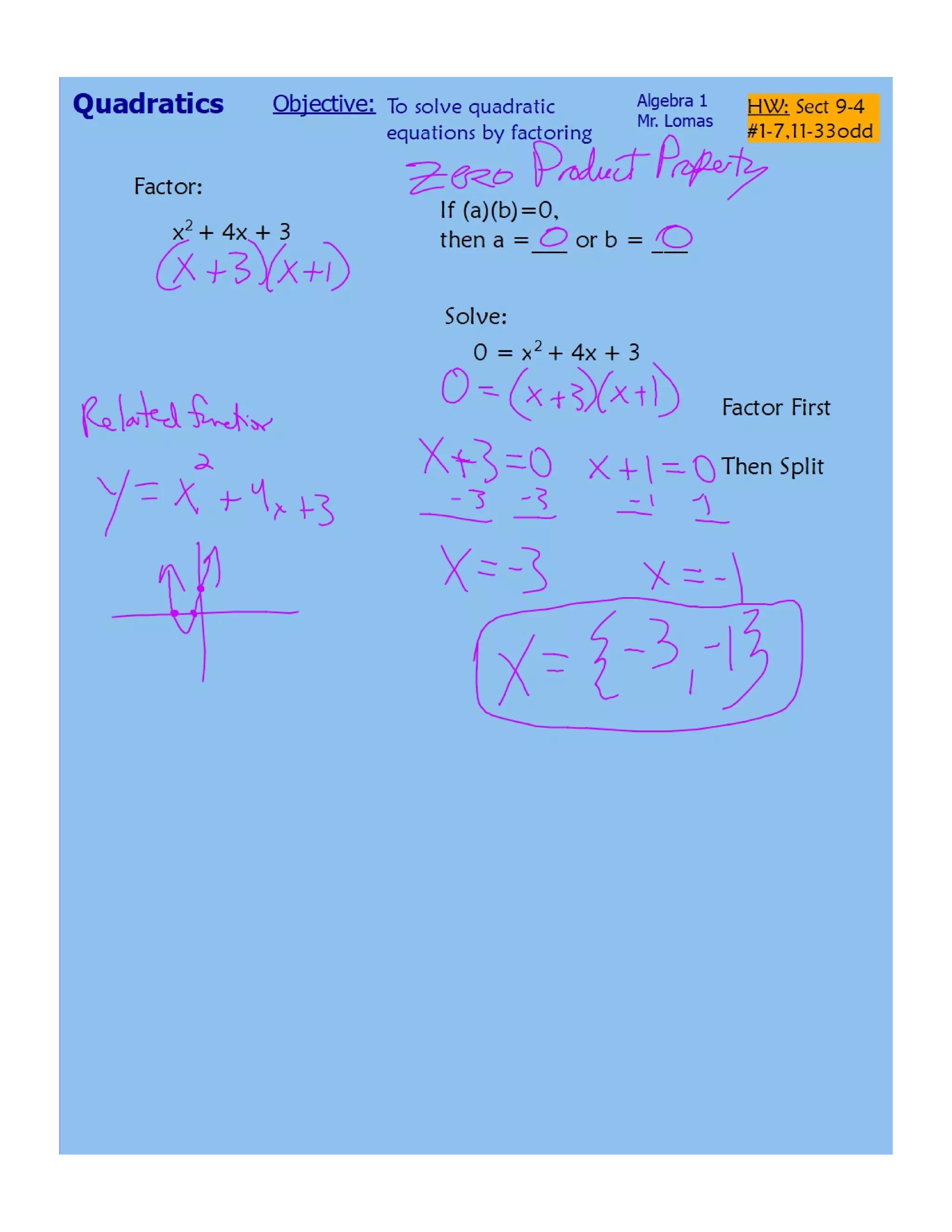 9 4 solving quadratics by factoring | PDF | Games and Puzzles | Hobbies ...