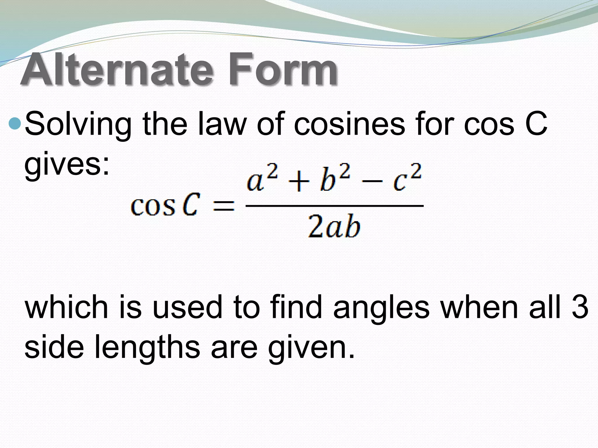 9 4 the law of cosines | PPT