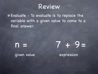 9-5 Evaluating Expressions with Integers | KEY