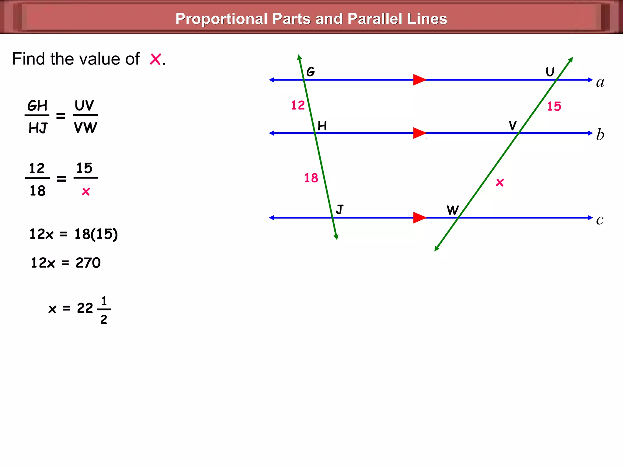 9 6 proportional parts and parallel lines | PPT