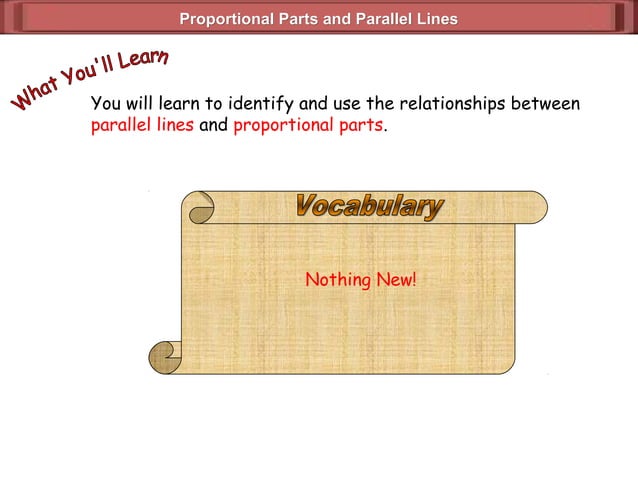 9 6 proportional parts and parallel lines | PPT