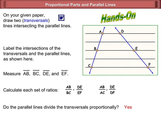 9 6 proportional parts and parallel lines | PPT