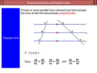 9 6 proportional parts and parallel lines | PPT