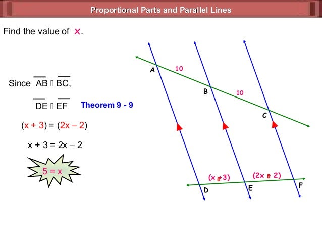 Parallel Lines And Proportional Parts Worksheet