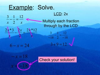 9.6 solving rational expressions | PPT