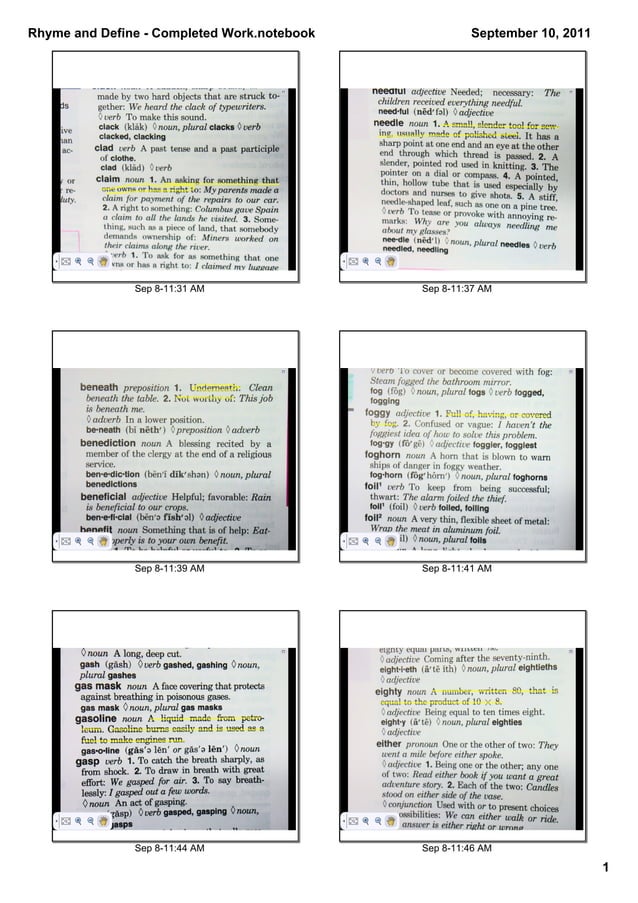 9.7.11. spelling words definition 1 10 | PDF