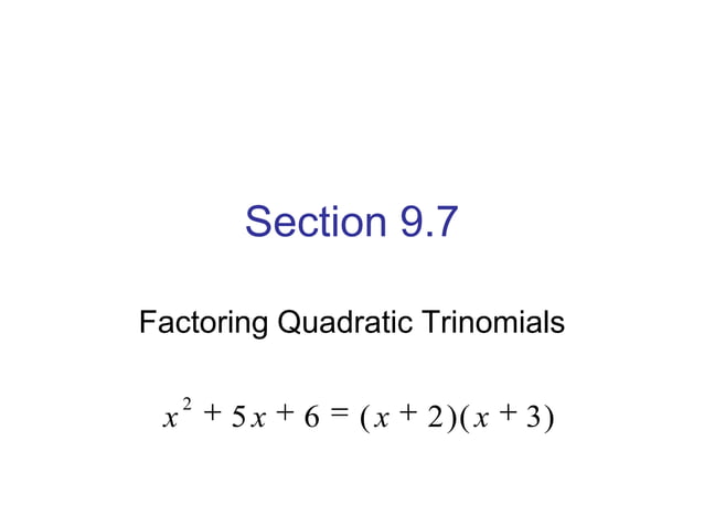 9.7algebra | PPT