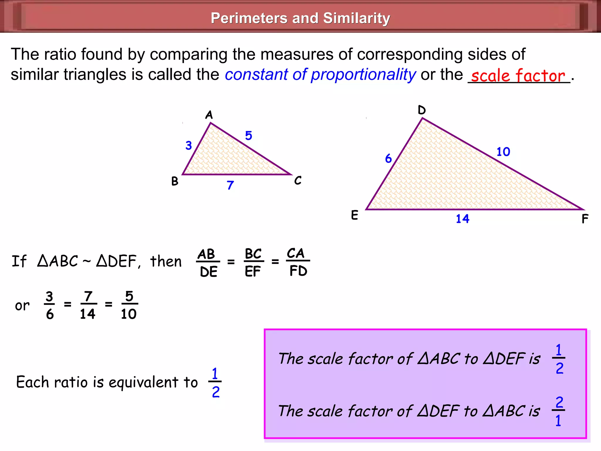 9 7 perimeters and similarity | PPT